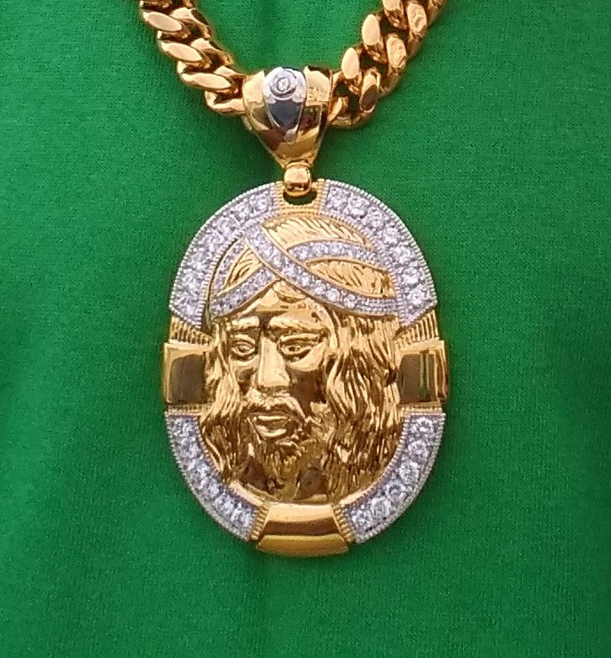 18k gold plated Big Jesus pendant – Left Lane J